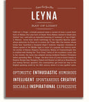 Leyna Personalized Name Meaning Art Prints – Name Stories