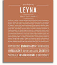 Leyna Personalized Name Meaning Art Prints – Name Stories