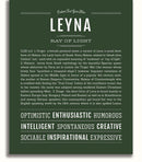 Leyna Personalized Name Meaning Art Prints – Name Stories
