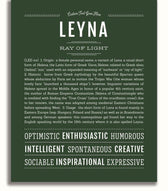 Leyna Personalized Name Meaning Art Prints – Name Stories