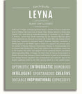 Leyna Personalized Name Meaning Art Prints – Name Stories