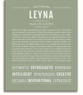 Leyna Personalized Name Meaning Art Prints – Name Stories