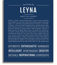 Leyna Personalized Name Meaning Art Prints – Name Stories