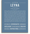Leyna Personalized Name Meaning Art Prints – Name Stories