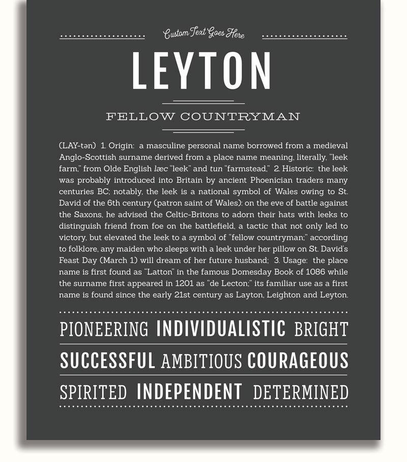 Leyton | Name Art Print – Name Stories