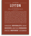 Leyton Personalized Name Meaning Art Prints – Name Stories
