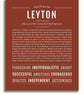Leyton Personalized Name Meaning Art Prints – Name Stories