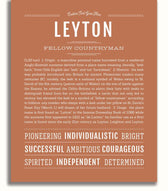 Leyton Personalized Name Meaning Art Prints – Name Stories