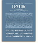 Leyton Personalized Name Meaning Art Prints – Name Stories