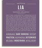 Lia Personalized Name Meaning Art Prints – Name Stories