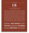 Lia Personalized Name Meaning Art Prints – Name Stories