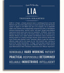 Lia | Name Art Print – Name Stories
