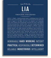 Lia | Name Art Print – Name Stories
