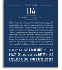 Lia | Name Art Print – Name Stories