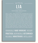 Lia | Name Art Print – Name Stories