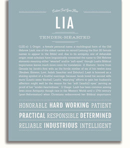Lia | Name Art Print – Name Stories