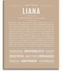 Liana | Name Art Print – Name Stories