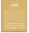 Liana Personalized Name Meaning Art Prints – Name Stories