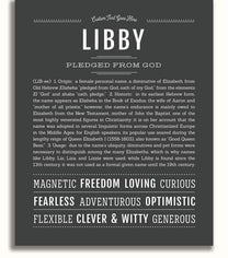 Libby | Name Art Print – Name Stories