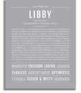 Libby | Name Art Print – Name Stories