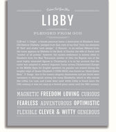 Libby Personalized Name Meaning Art Prints – Name Stories