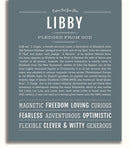 Libby | Name Art Print – Name Stories