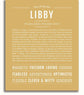 Libby Personalized Name Meaning Art Prints – Name Stories