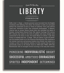 Liberty Personalized Name Meaning Art Prints – Name Stories