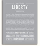 Liberty Personalized Name Meaning Art Prints – Name Stories