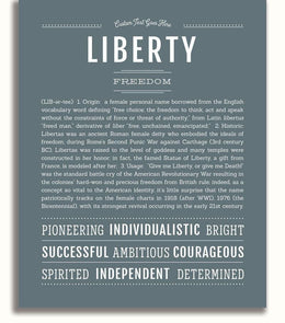 Liberty | Name Art Print – Name Stories