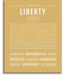 Liberty Personalized Name Meaning Art Prints – Name Stories