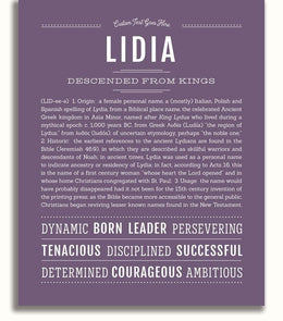 Lidia Personalized Name Meaning Art Prints – Name Stories