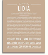 Lidia | Name Art Print – Name Stories