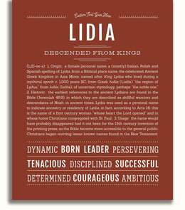 Lidia Personalized Name Meaning Art Prints – Name Stories