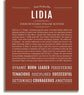 Lidia Personalized Name Meaning Art Prints – Name Stories