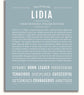 Lidia Personalized Name Meaning Art Prints – Name Stories