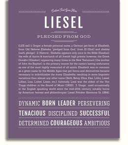 Liesel | Name Art Print - Personalized Custom Gifts – Name Stories