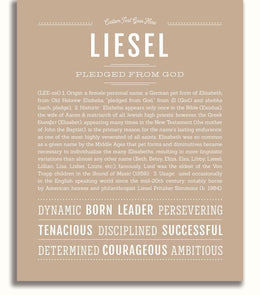 Liesel | Name Art Print – Name Stories