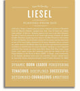 Liesel Personalized Name Meaning Art Prints – Name Stories