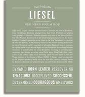 Liesel Personalized Name Meaning Art Prints – Name Stories