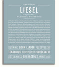 Liesel Personalized Name Meaning Art Prints – Name Stories