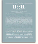 Liesel Personalized Name Meaning Art Prints – Name Stories