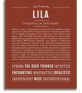 Lila | Name Art Print - Personalized Custom Gifts – Name Stories