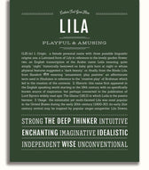 Lila | Name Art Print - Personalized Custom Gifts – Name Stories