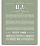 Lila Personalized Name Meaning Art Prints – Name Stories