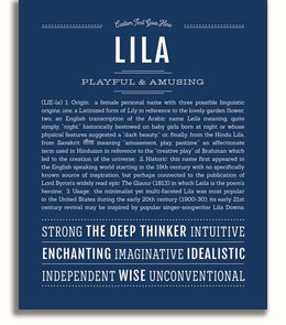 Lila Personalized Name Meaning Art Prints – Name Stories