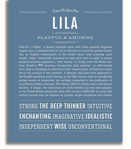 Lila | Name Art Print - Personalized Custom Gifts – Name Stories