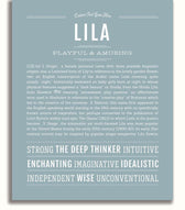 Lila Personalized Name Meaning Art Prints – Name Stories