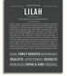 Lilah Personalized Name Meaning Art Prints – Name Stories