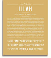 Lilah | Name Art Print – Name Stories